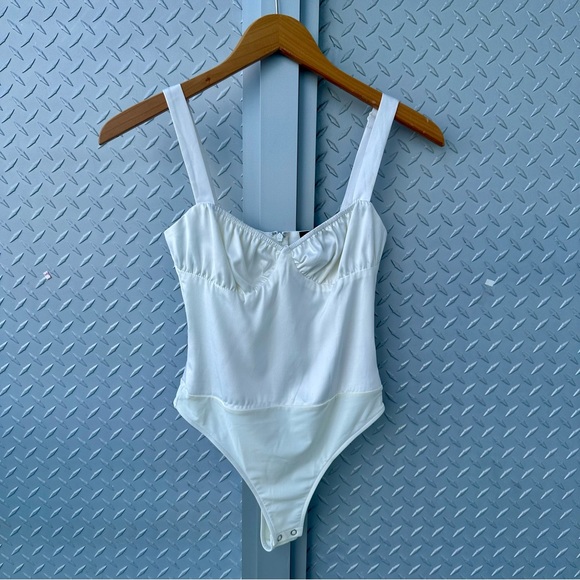 DANIELLE BERNSTEIN | Tops | Danielle Bernstein White Bustier Leotard ...